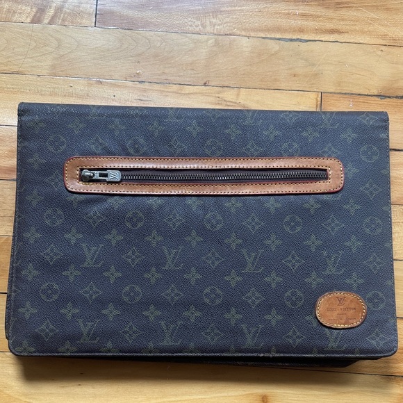 Louis Vuitton | Bags | Vintage Louis Vuitton Dark Brown Monogram Laptop ...